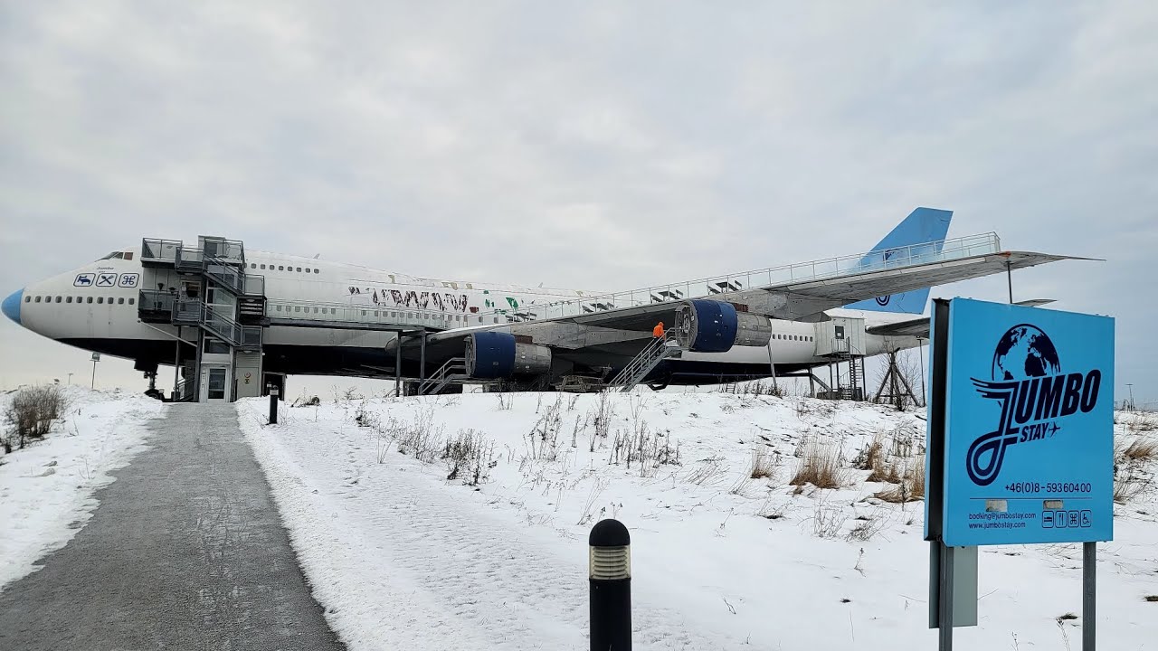 A Look Inside- Stockholm's JumboStay Jumbo Jet Hotel - Hostel - YouTube