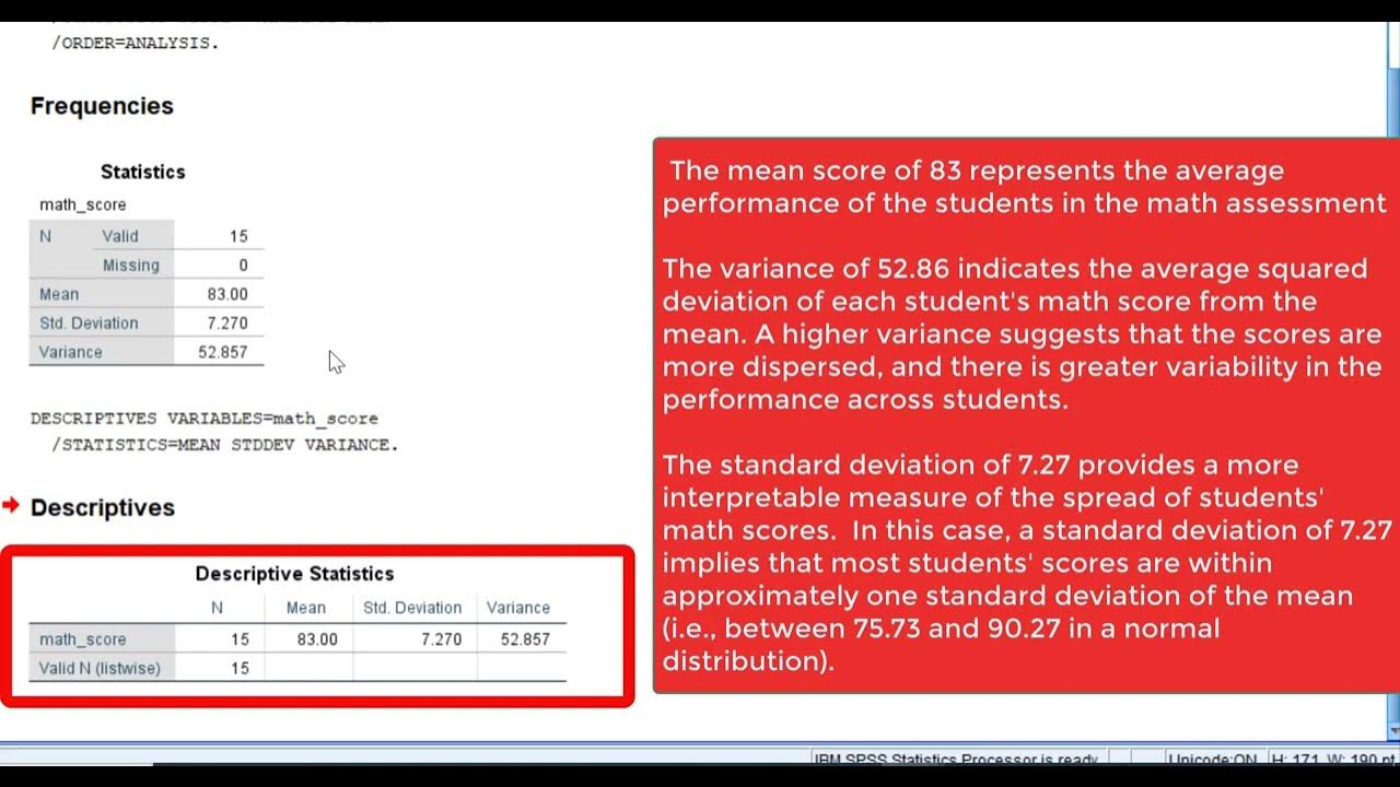 Calculating Mean, Variance, and Standard Deviation in SPSS (and how to ...