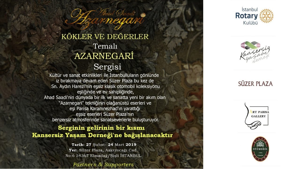 Ahad Saadi'nin Kökler ve Değerler Temalı Azarnegari Sergi Açılışı - YouTube