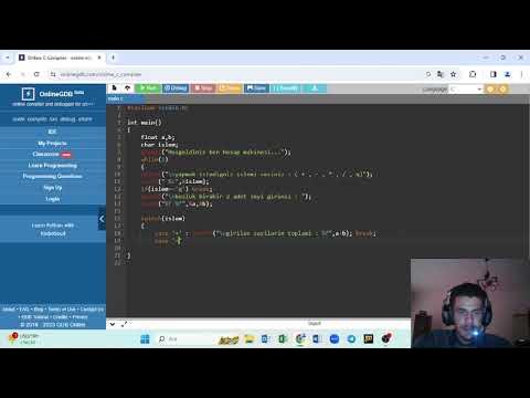 c programlama dili switch case ve sonsuz while döngüsü ile hesap makinesi yapma ödevi - YouTube