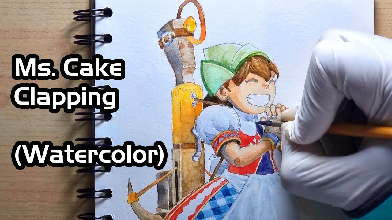 [Monster Hunter Doodle] MHFU Ms. Cake Clapping (Watercolor) - YouTube