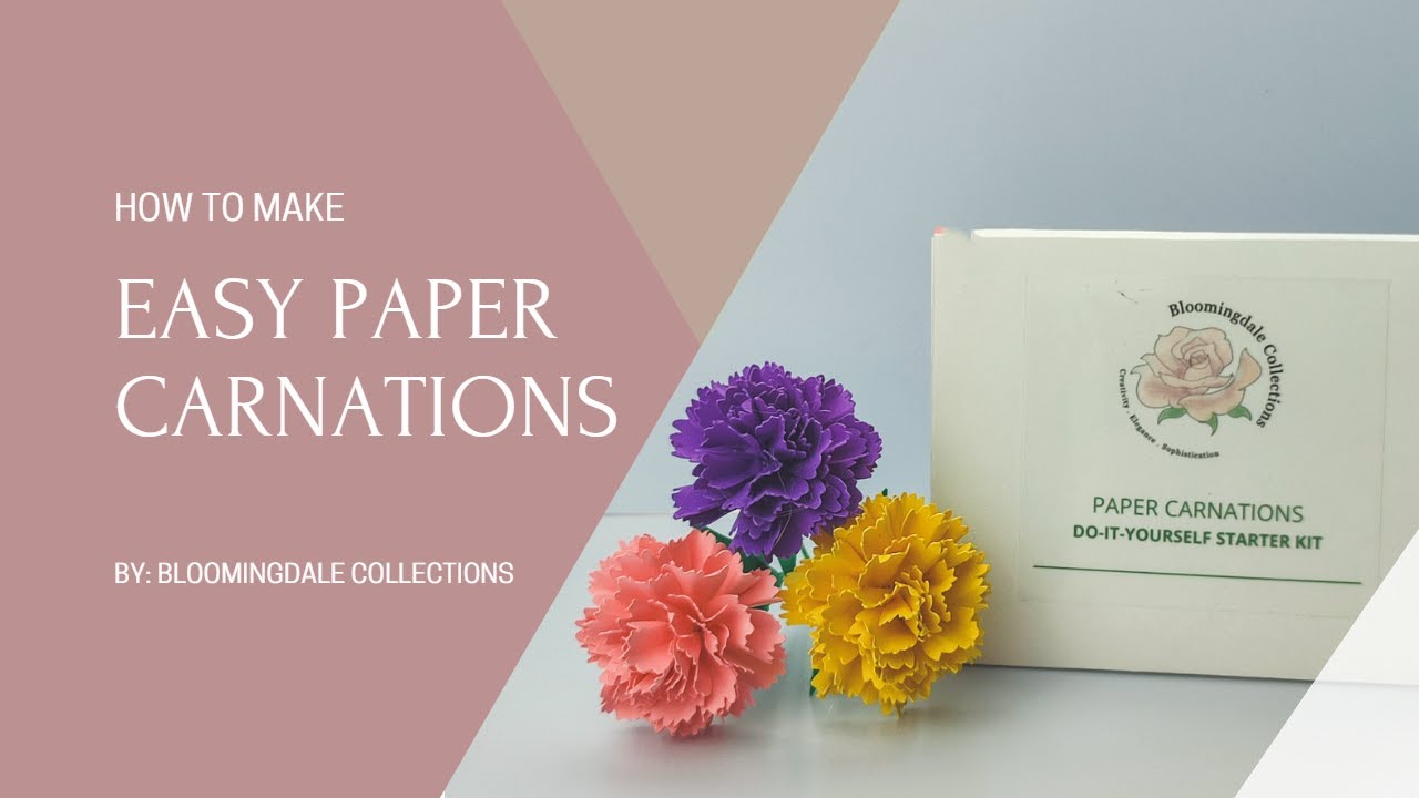 How to Make Easy Paper Carnation using DIY Starter Kit | Paper Flower ...