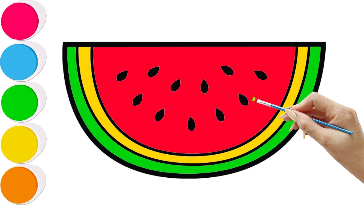 How To Draw A Cartoon Watermelon | Step by Step - YouTube