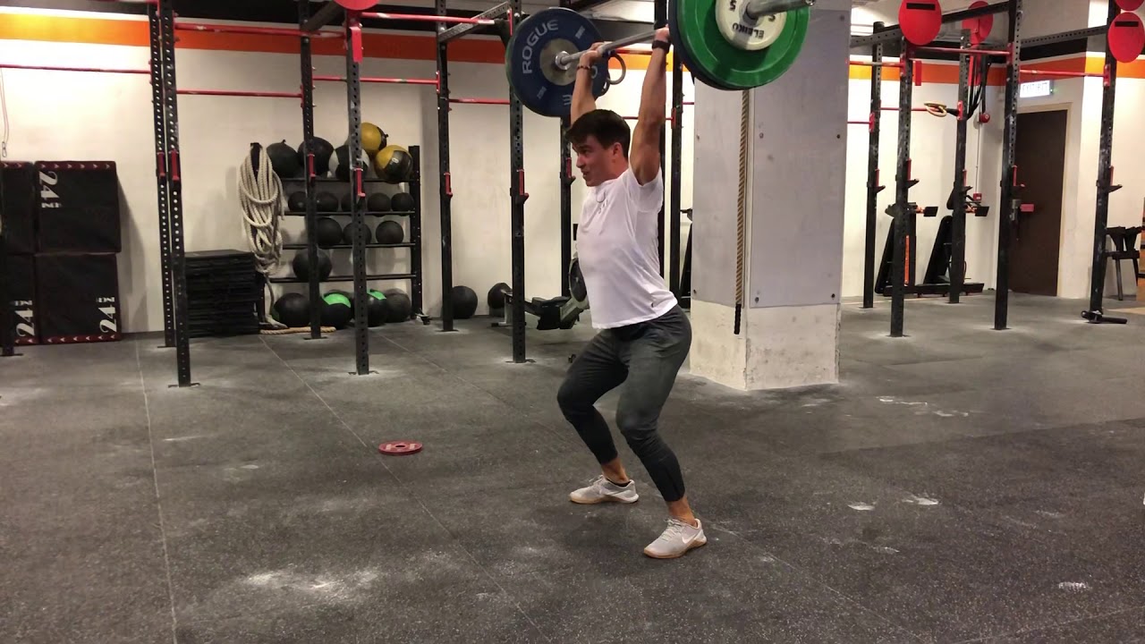 Clean and push jerk skill work @95kg - YouTube