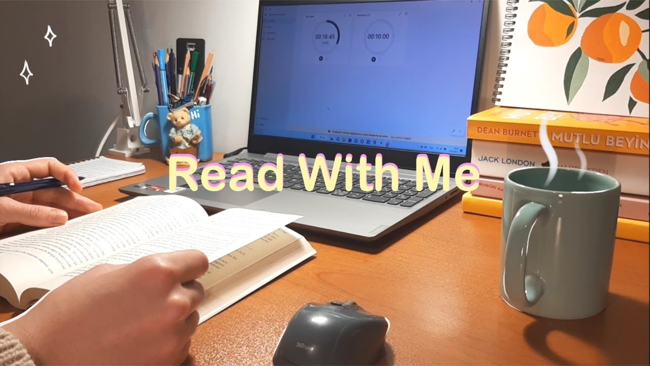 READ WITH ME 1 hour | 1 saat kitap okuyalım | background noise, no ...