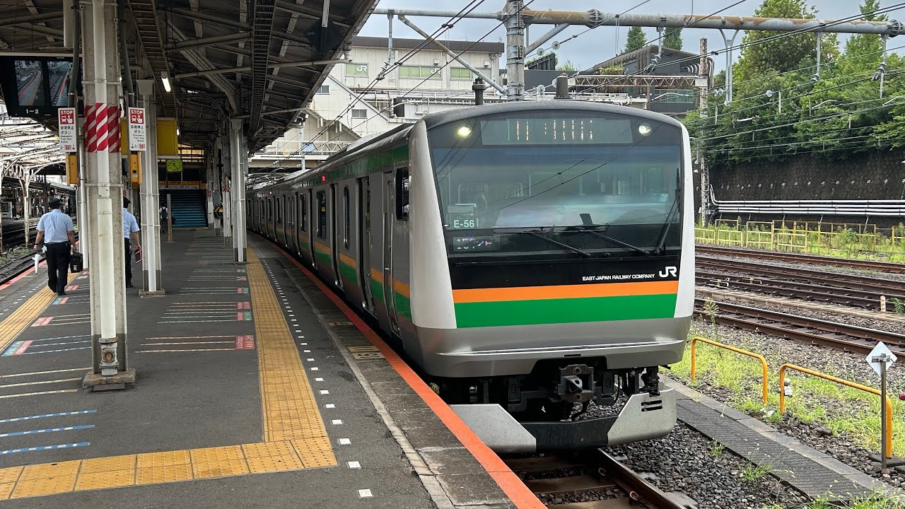 宇都宮線E233系3000番台横コツE-56編成 上野駅発車 - YouTube