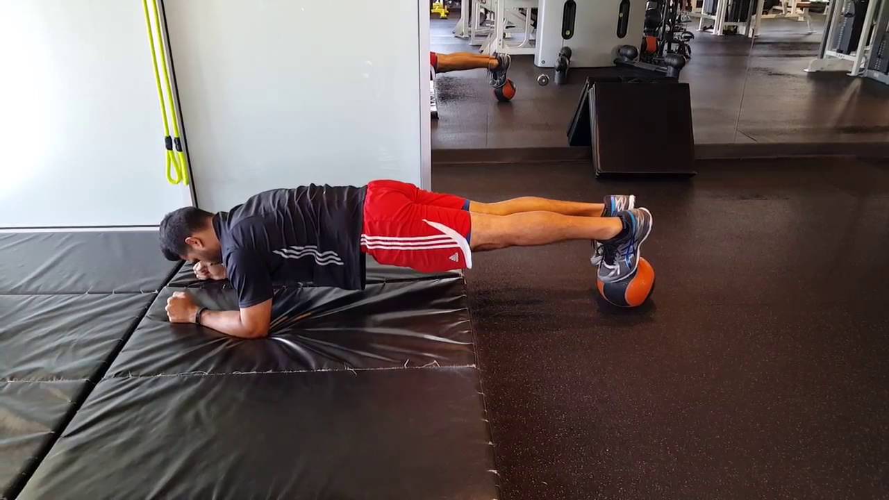 Plank with Feet on Medicine Ball - YouTube
