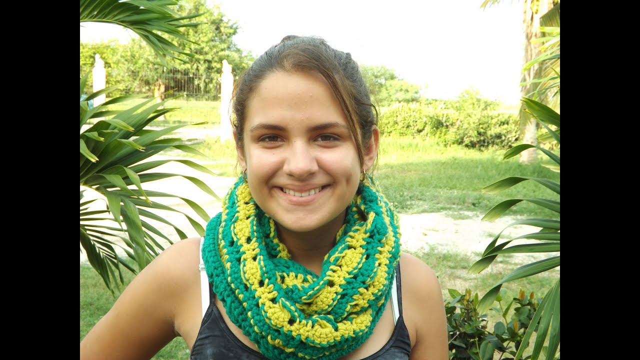 Crochet two color scarf, combination with the hat -By Ruby stedman ...