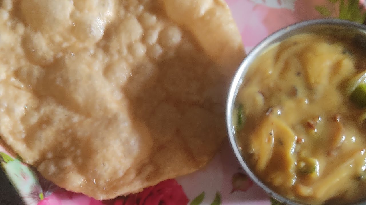 easy way to prepare puri and puri curry #athome - YouTube