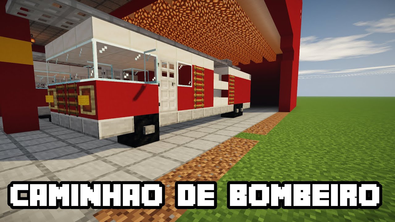 COMO FAZER UM CAMINHÃO DE BOMBEIRO NO MINECRAFT Corpo de Bombeiros ...