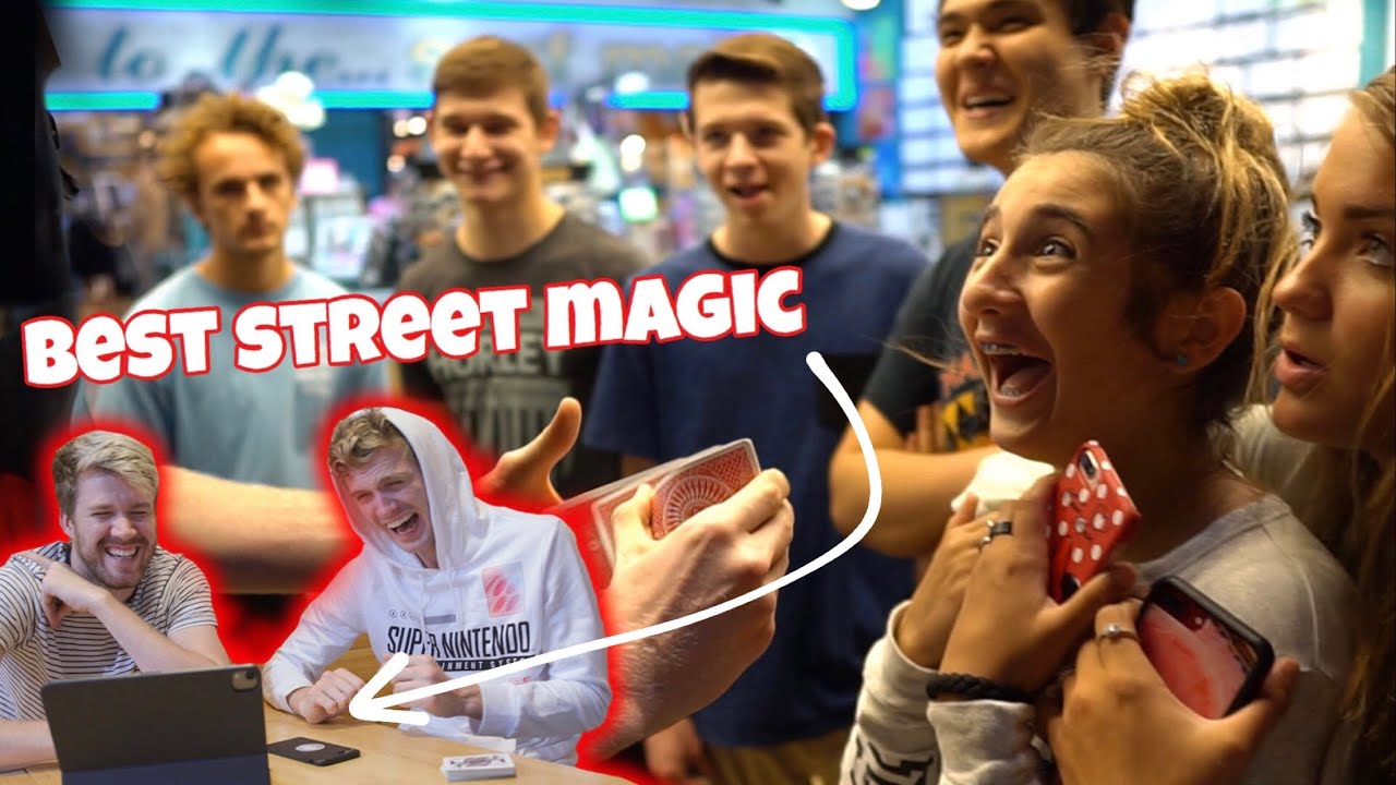 Reacting to our BEST STREET MAGIC VIDEOS!! + Giveaway Winner - YouTube