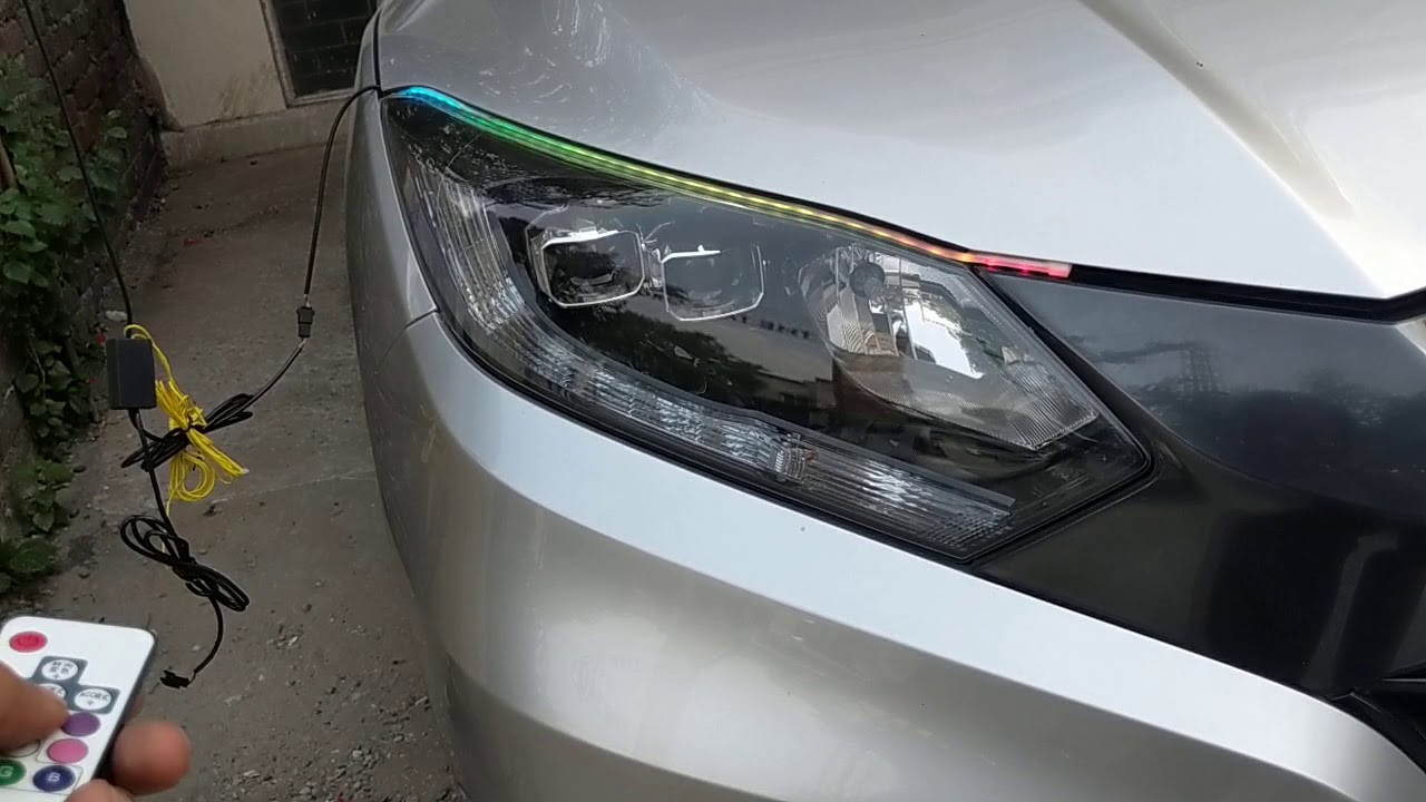 Universal Flexible Headlight / Head Lamp DRL RGB Color External - YouTube