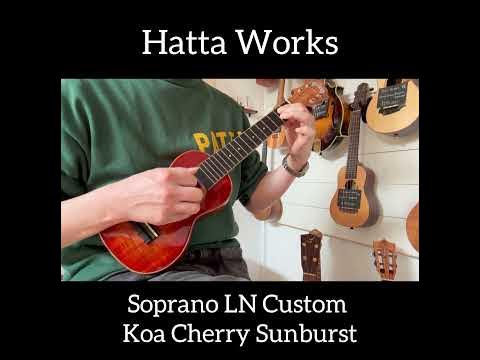 Hatta Works Custom Soprano Long Neck Koa Sunburst - YouTube