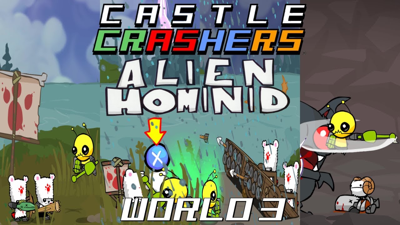 Castle Crashers Alien Hominid Gameplay [4K 60FPS] - (World 3) - YouTube