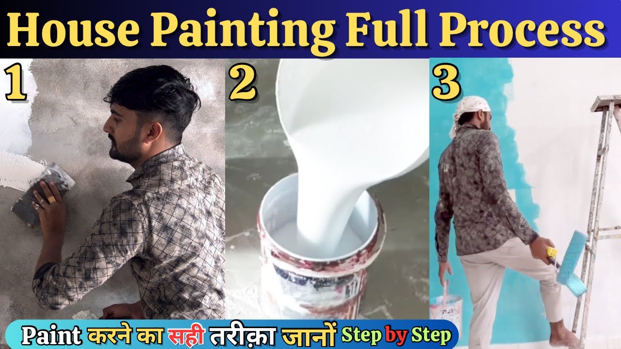 House Painting Work full Process | Wall Putty Kaise Kare | Primer kaise ...