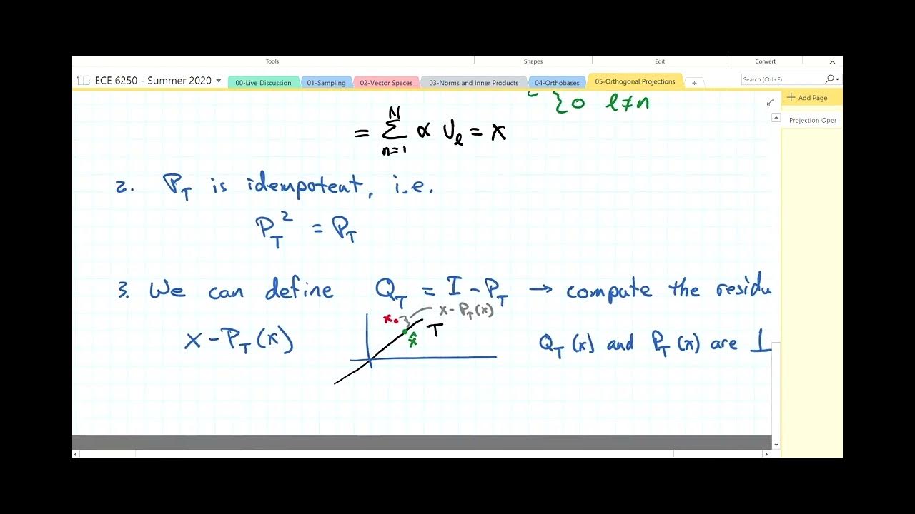 ECE6250 16 Projection Operator - YouTube