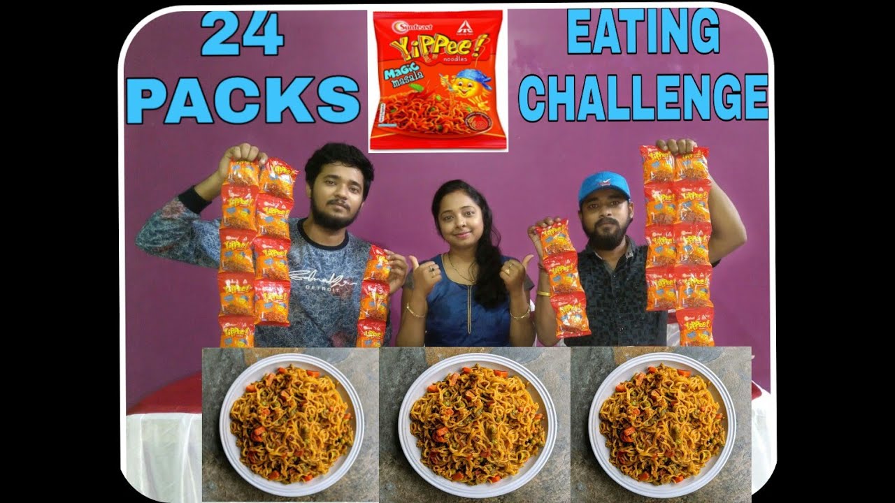 24 PACKS YIPPEE NOODLES EATING CHALLENGE | NOODLES EATING COMPETITION ...