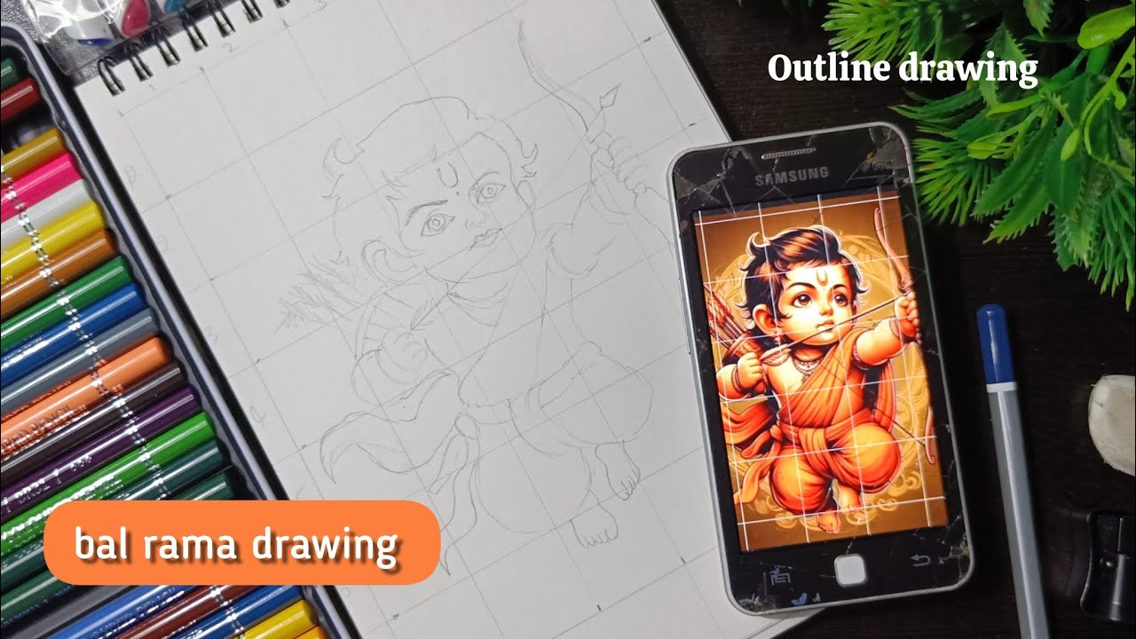 bal rama drawing 😍🙏 || #drawingoutline - YouTube