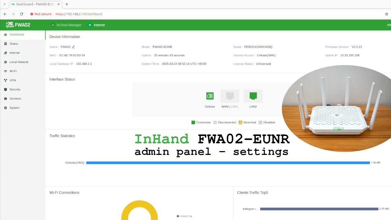 InHand FWA02-EUNR router 5G Wi-Fi dual band • Unboxing, installation ...