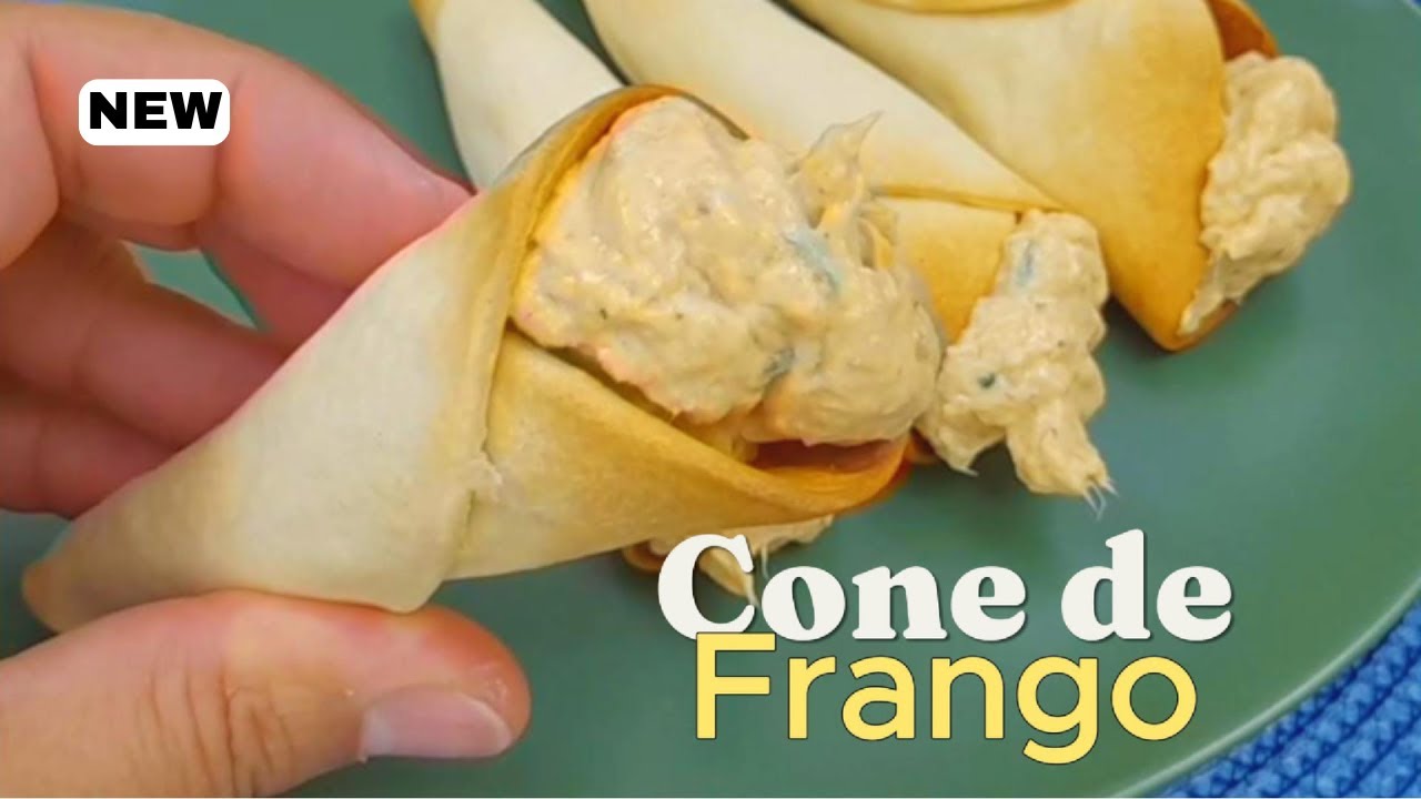 DELICIOSA receita de CONE de frango caseiro - YouTube