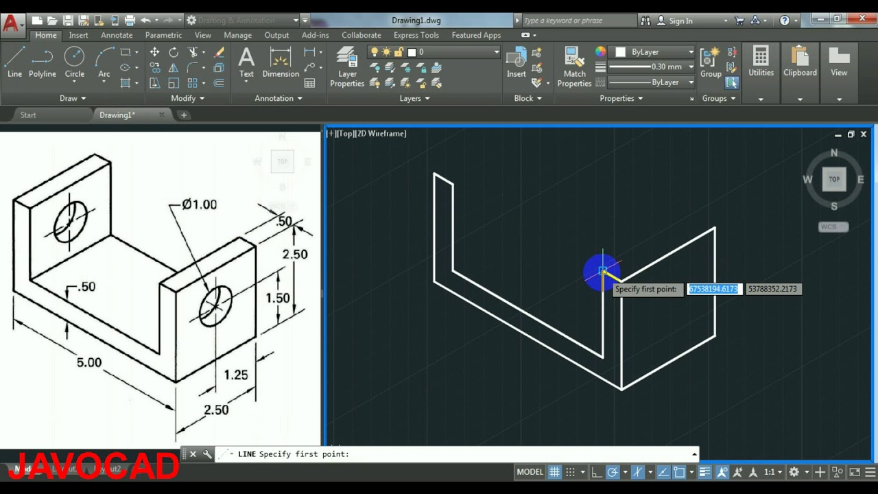 AutoCAD Isometric Projection - YouTube