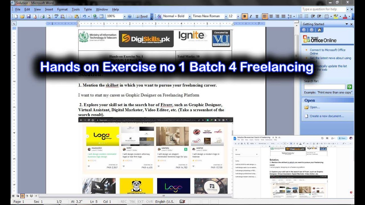 Hands on Exercise No: 1 Batch-04 Freelancing Digiskills - YouTube