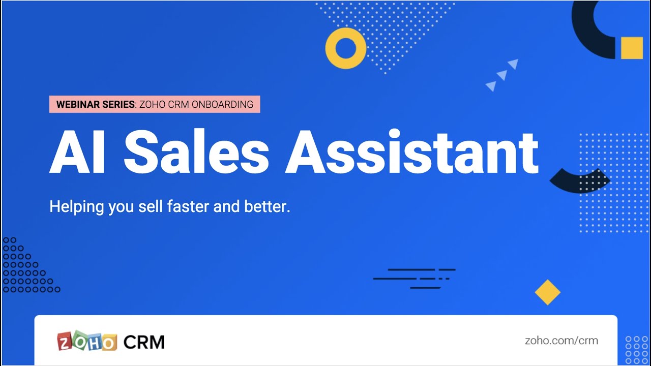 Sell better and faster with the AI sales assistant in Zoho CRM - YouTube