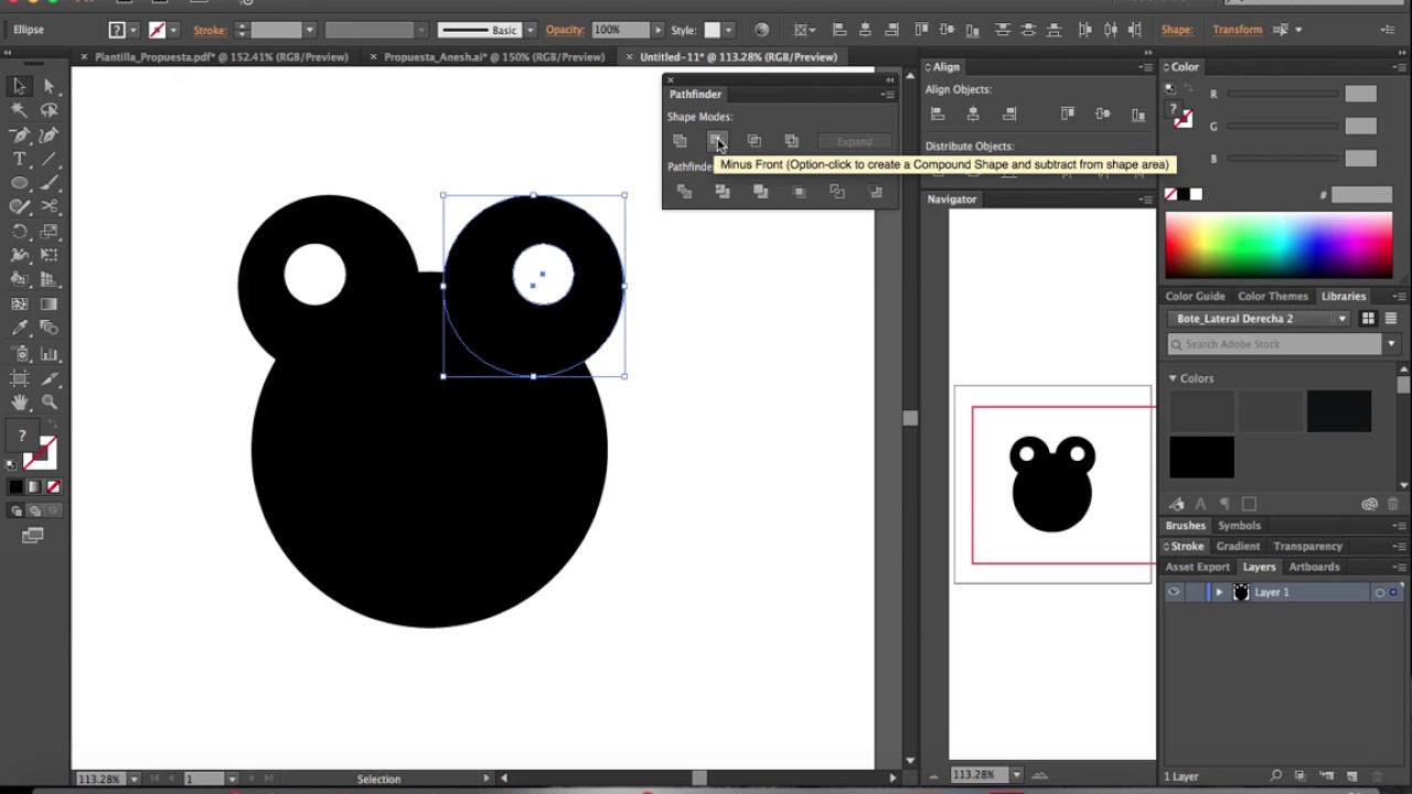 Herramienta de Pathfinder [Adobe Ilustrador] - YouTube