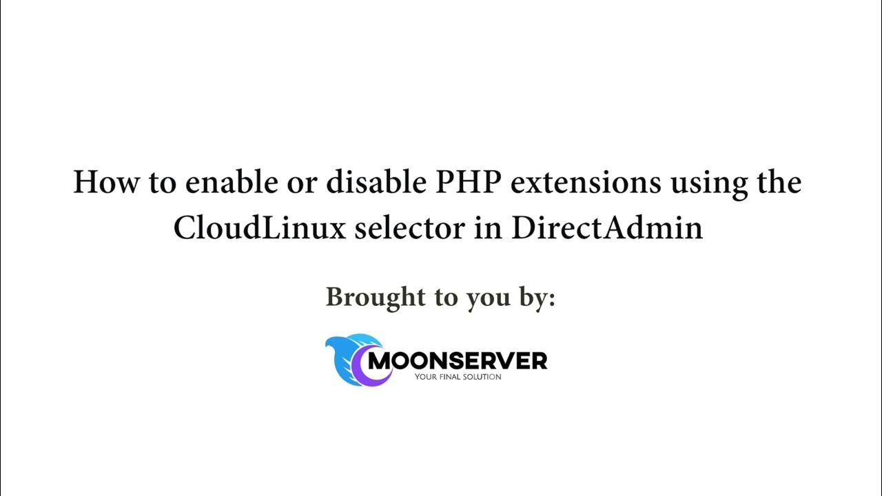 How To Enable Or Disable Php Extensions Using The Cloudlinux Selector