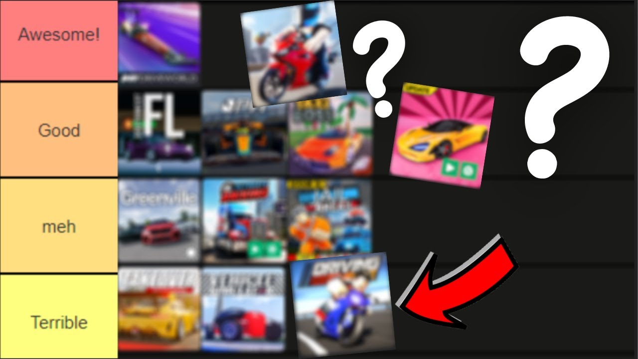 Roblox Car Games Tier List! - YouTube