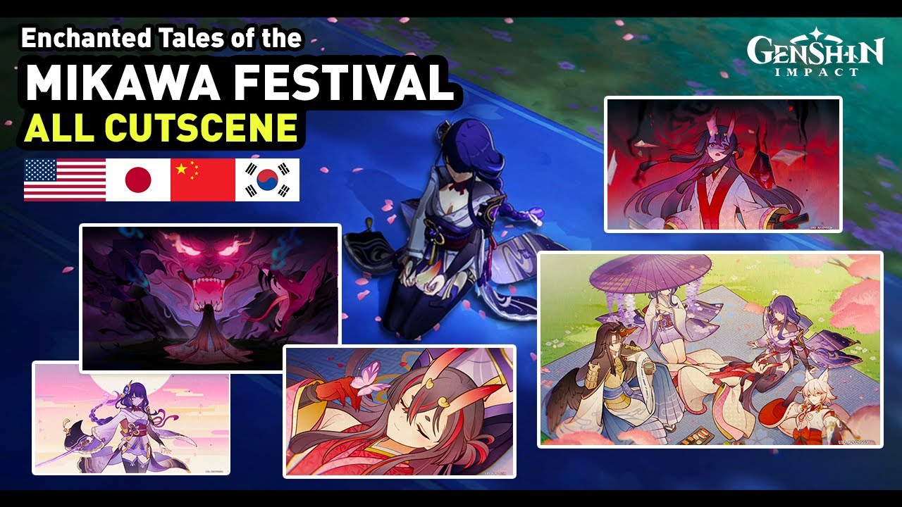 ALL Language Dub Cutscene Compile | Mikawa Festival Event Story | Ei ...