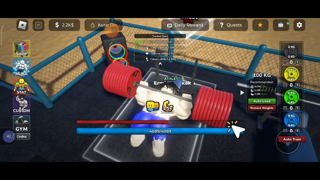 playing a gym game on Roblox - YouTube