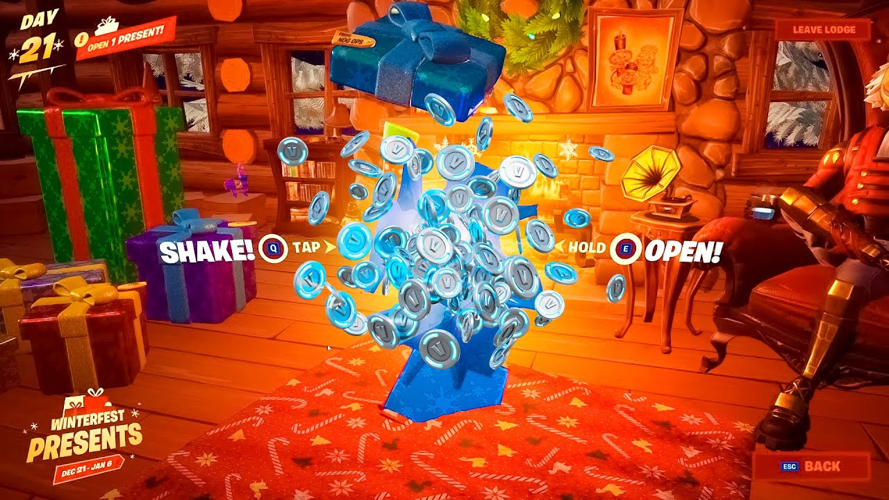 Winterfest 15th V Bucks Present Opened! (Fortnite) - YouTube