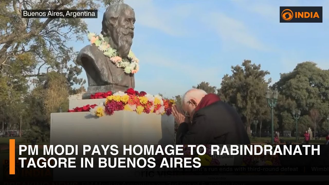PM Modi Pays Homage to Rabindranath Tagore in Buenos Aires | DD India ...