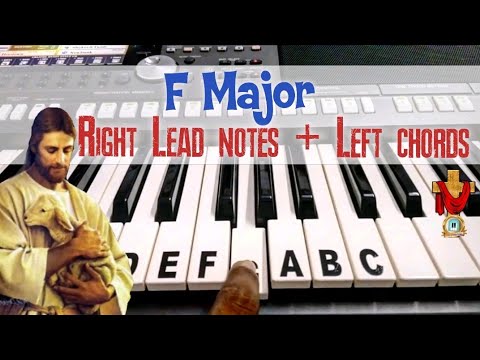 F major in keyboard | F major scale left chords and right lead notes # ...