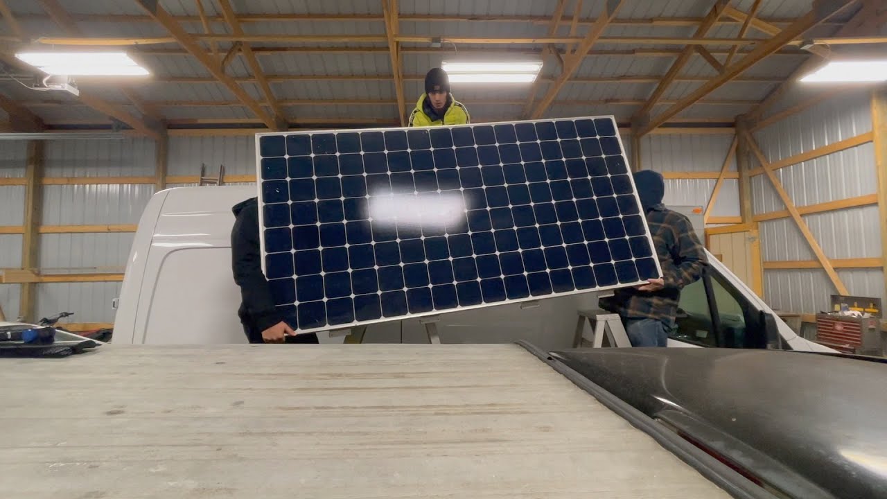 Installing a Giant Solar Panel on My Sprinter Van - YouTube