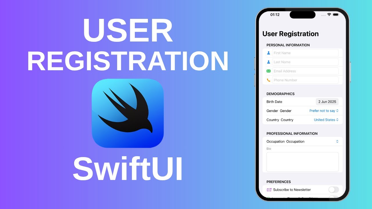 SwiftUI Form Builder 🧠 | Interactive User Registration UI - YouTube