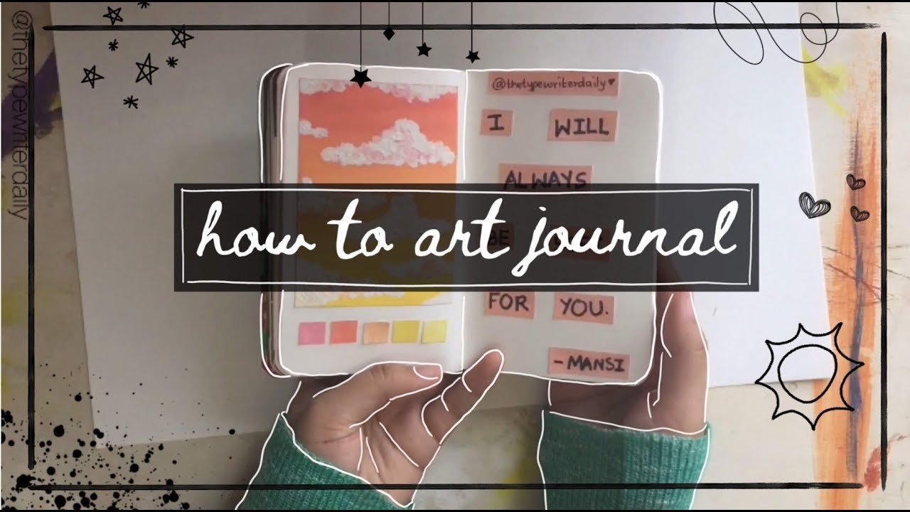 how to art journal //aesthetic sunset - YouTube