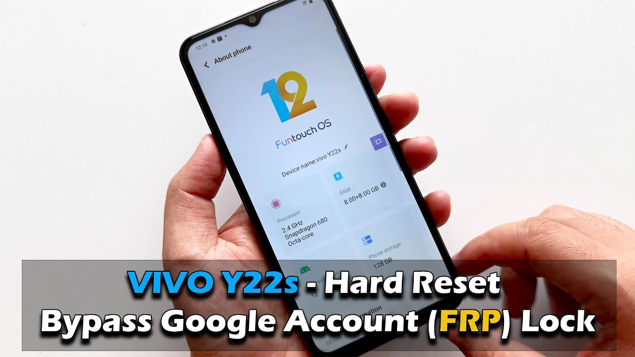 VIVO Y22s - Hard Reset & Bypass Google Account - YouTube