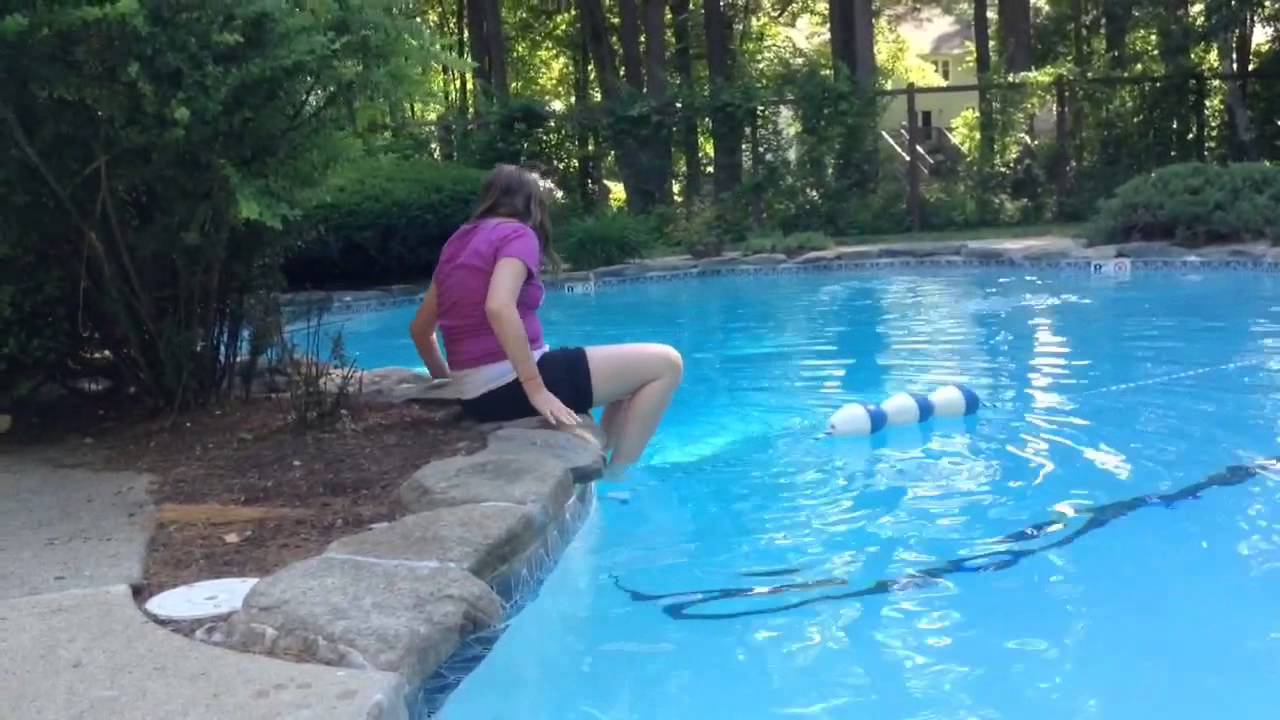 FELL INTO THE POOL!!! - YouTube
