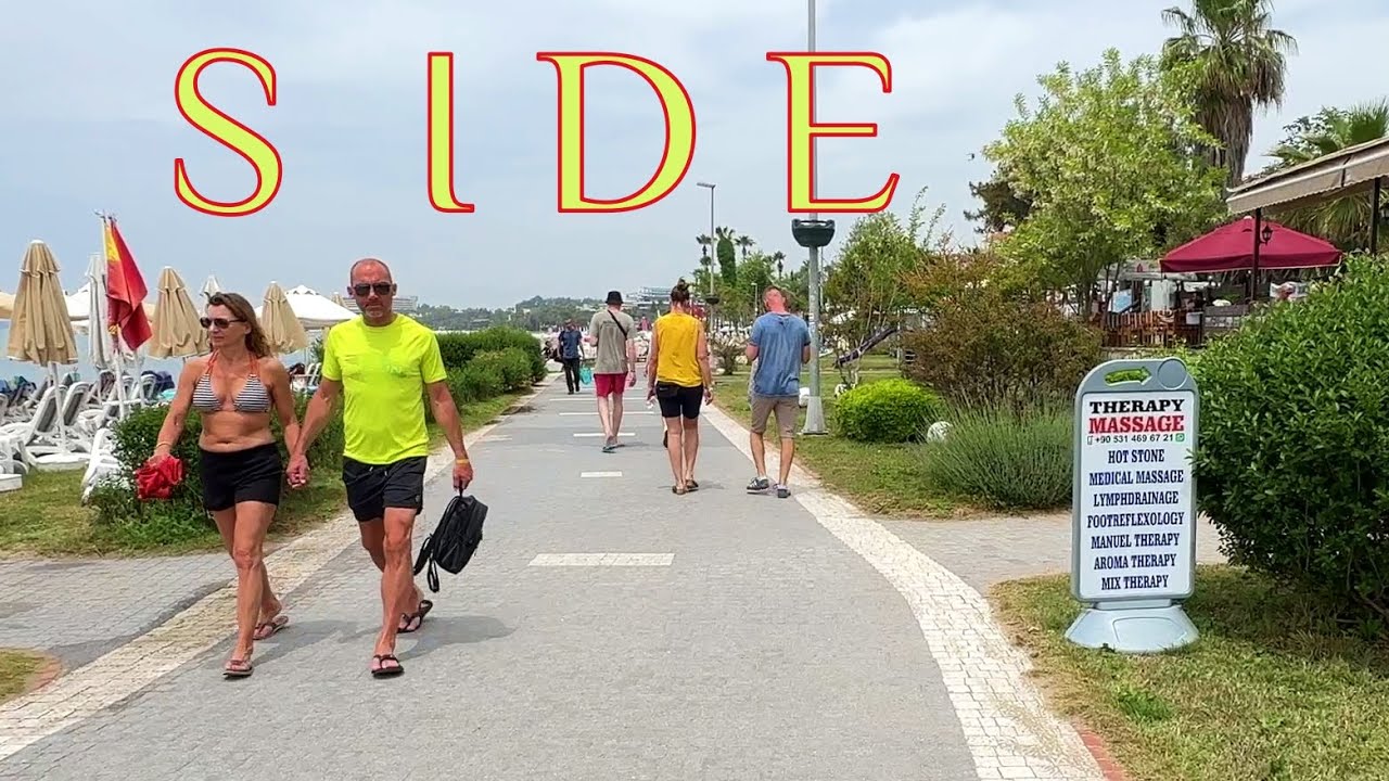 SIDE PROMENADE & HOTELS BEACH atmosphere TÜRKIYE #turkey #side #beach ...