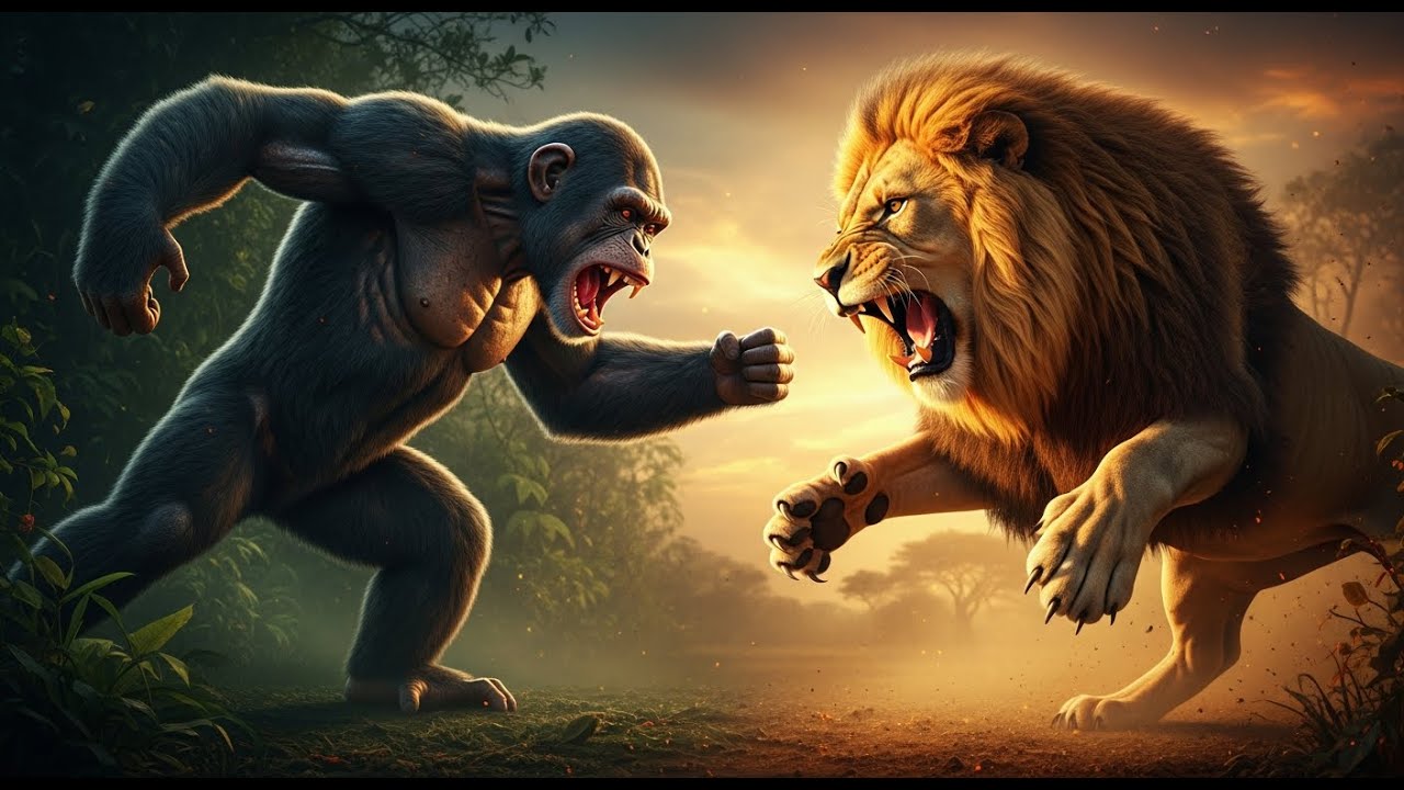 From Jungle to Savanna: The Legendary Giant Chimpanzee Battle Lion King ...