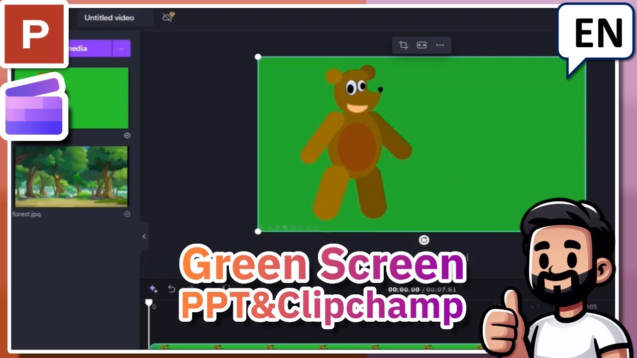 Green screen - PowerPoint & Clipchamp (dub english) - YouTube