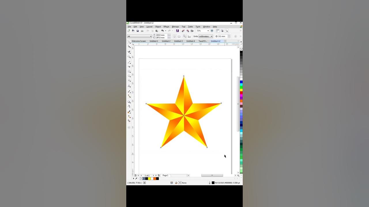 3D Star Design in CorelDraw ⭐| #shorts #coreldraw @tausifeduworld - YouTube