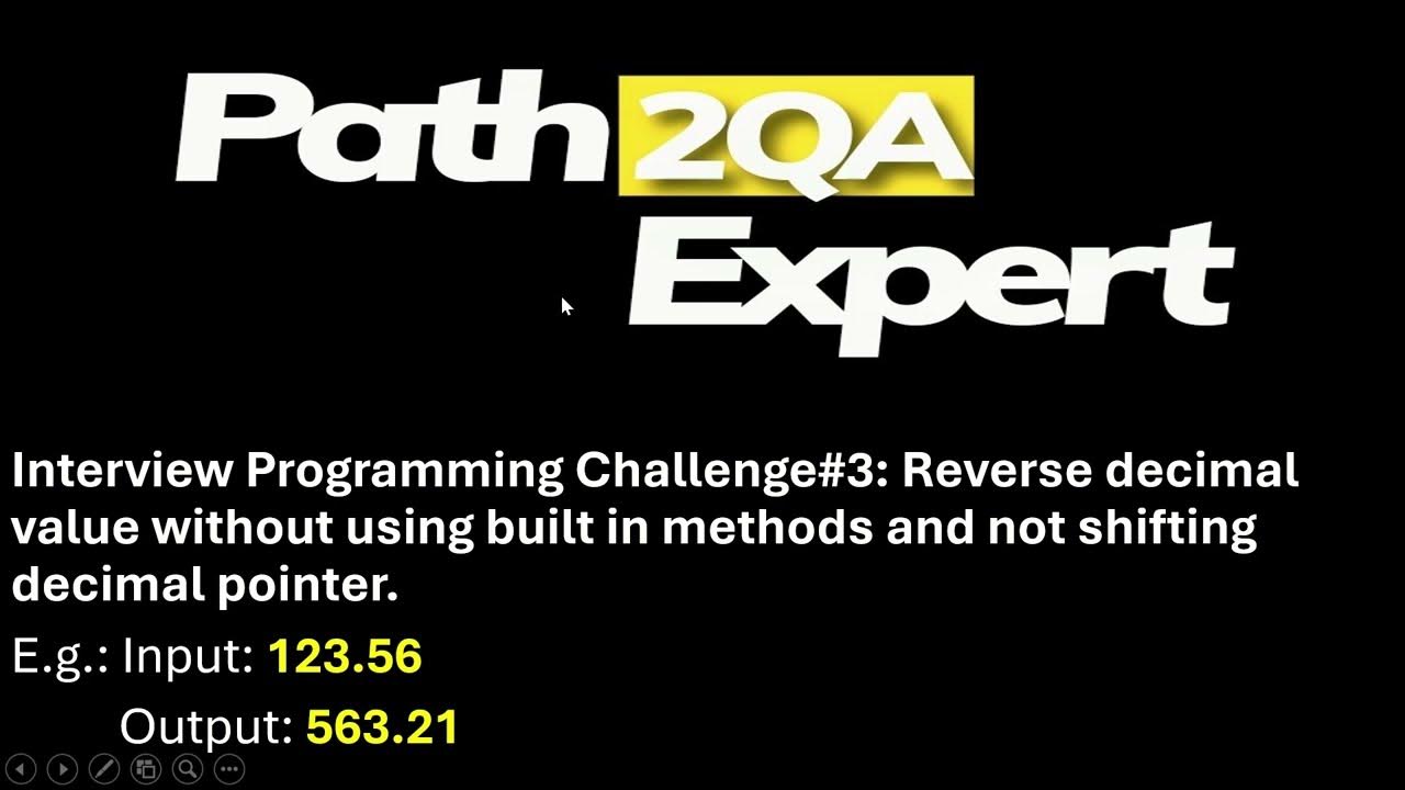 QA Interview Programming Challenge#3 Reverse Double Value #QAProgramming #interview #coding ...