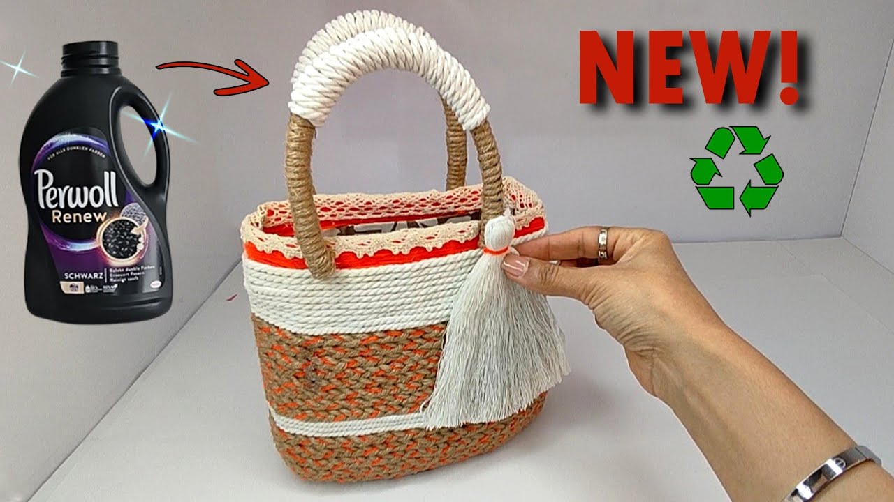 DIY Recycle plastic bottle to basket/ Rope Organizer/ handmade/Tutorial ...