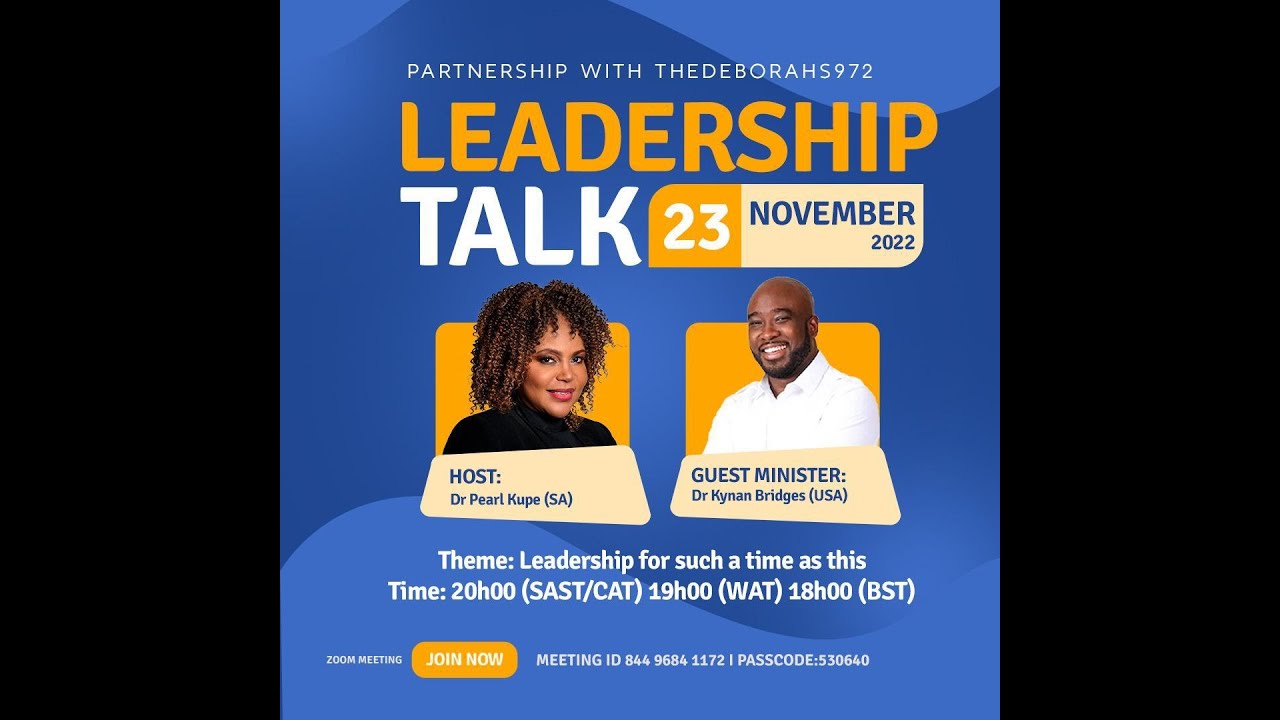 Leadership Talk - Dr Pearl Kupe with guest speaker Dr Kynan Bridges ...