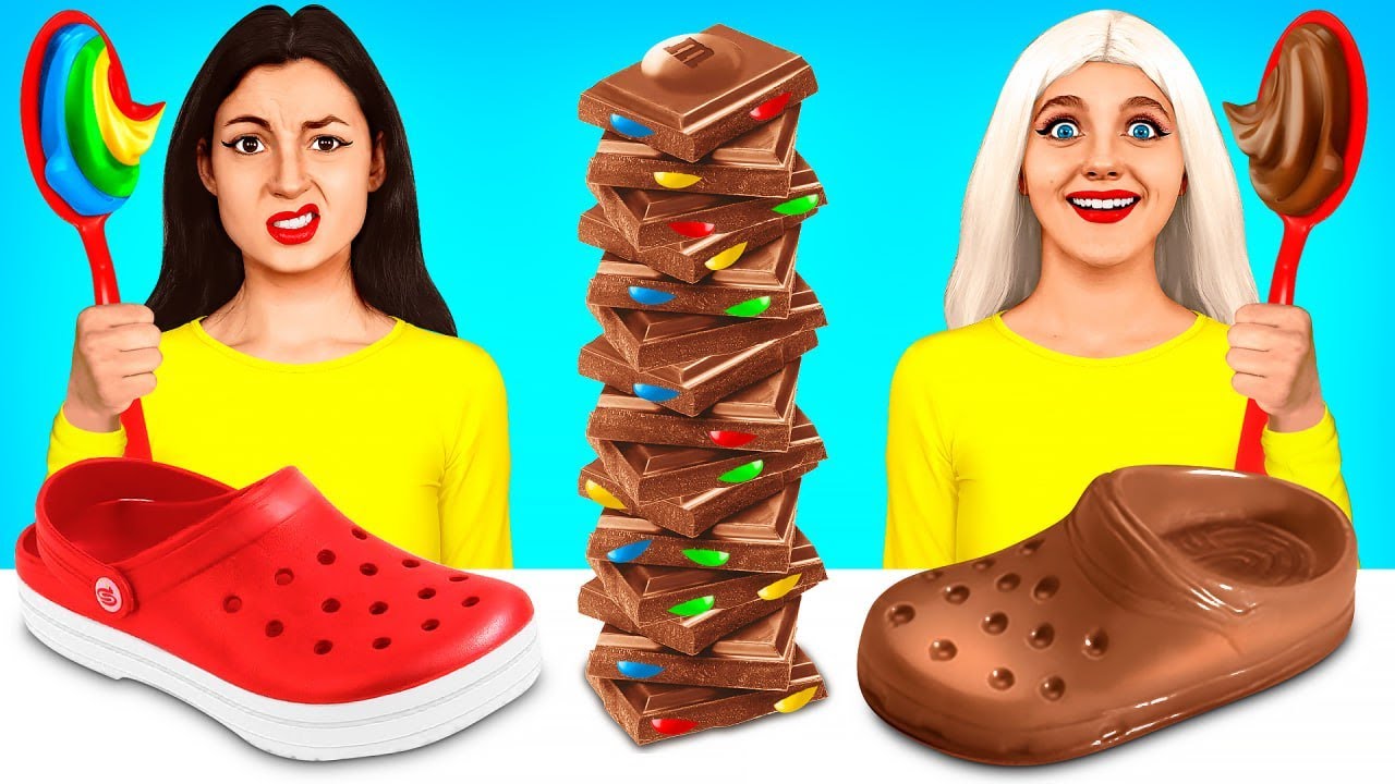 Chocolate vs Real Food Challenge | Last to Stop Eating Chocolate Wins ...