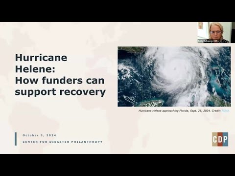 Hurricane Helene: How funders can support recovery webinar - YouTube