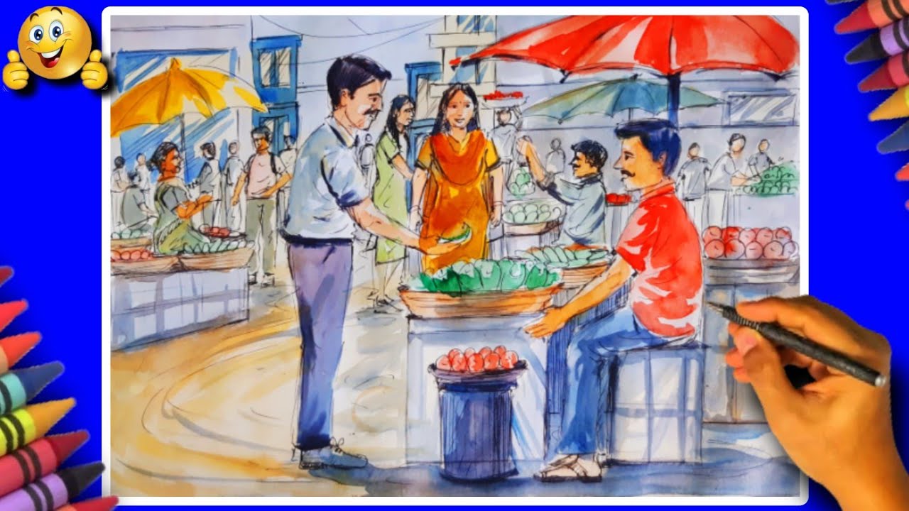 Market Memory Drawing / Elementary and Intermediate Grade Exam Drawing ...